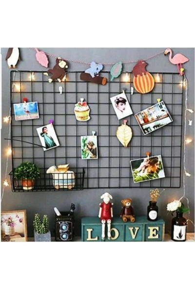 Mandallı Tel Pano Fotoğraflık Notluk Resim Panosu Duvar Dekorasyon Ev Ofis Dekorasyon File Ev