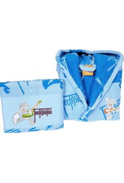 Özdilek Çocuk Bornozu Free Set Bugs Bunny Galaxy Mavi 11-12 Yaş