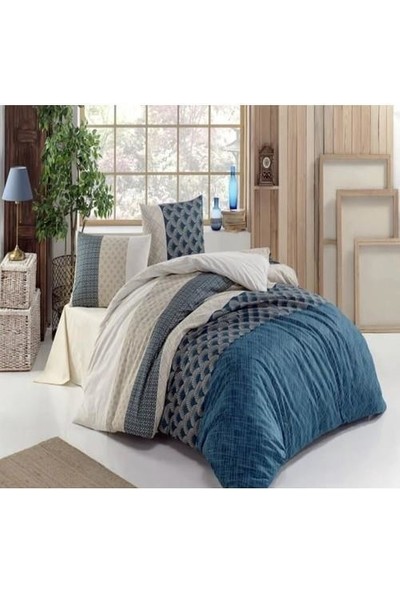 Kristal Tek Kişilik Light Kapitone Nevresim Takımı Nil Turkuaz