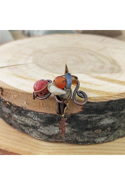 İmran Doğal Taş Akik Taşlı Doğal Taş Bakır Yüzük