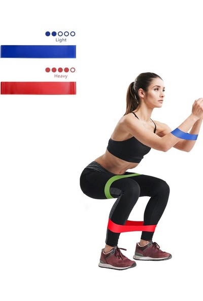 Trendpoint 2 Li Farklı Dirençte Aerobik Bandı Pilates Squat Çalışma Lastiği Trendpoint 2 Li Farklı Dirençte Aerobik Bandı Pilates Squat Çalışma Lastiği