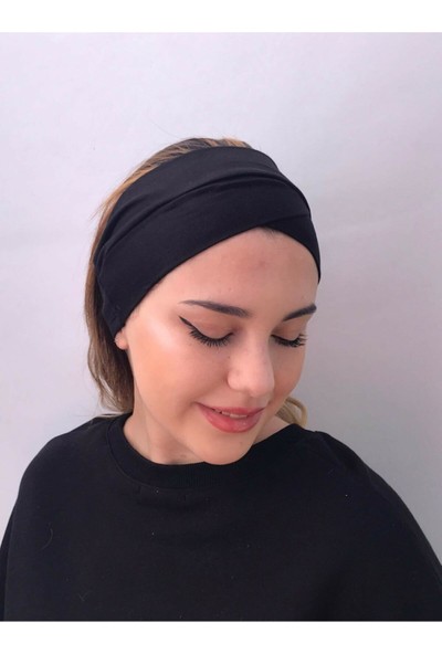 MasMavi Kadın Siyah Tek Çapraz Saç Bandı MasMavi Kadın Siyah Tek Çapraz Saç Bandı