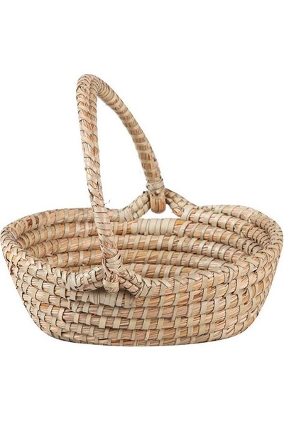 Casalinda Hasır Kulplu Sepet Naturel Sepet