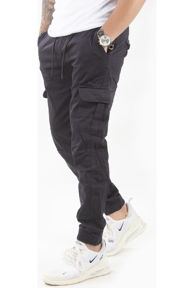Deepsea Antracite Paçası ve Beli Lastikli Dar Kesim Kargo Pantolon 1601569 Deepsea Antracite Paçası ve Beli Lastikli Dar Kesim Kargo Pantolon 1601569