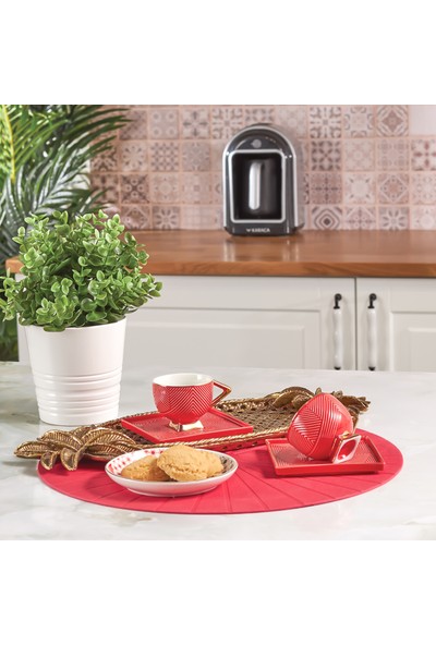 Karaca Art Deco Kırmızı 2 Kişilik Kahve Fincanı Takımı 90 ml