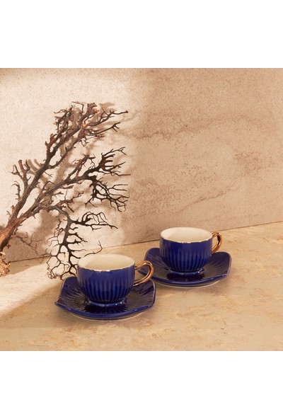 Emsan Nasip Mavi 2 Kişilik Kahve Fincan Takımı