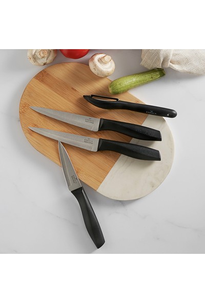 Karaca Peel Siyah 4 Parça Bıçak Seti Karaca Peel Siyah 4 Parça Bıçak Seti