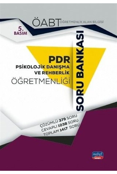 Nobel Sınav Yayınları ÖABT Psikolojik Danışma ve Rehberlik Öğretmenliği Soru Bankası Nobel Sınav Yayınları ÖABT Psikolojik Danışma ve Rehberlik Öğretmenliği Soru Bankası
