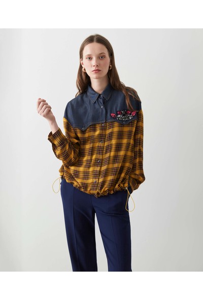 İpekyol Denim Mix Ekose Desen Gömlek