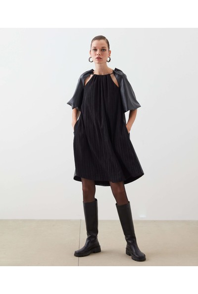 İpekyol Deri Mix Elbise