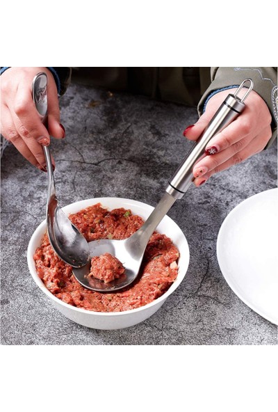 Homerest Köfte ve Lokma Kaşığı, Paslanmaz Çelik Pratik Lokma Dökme Hamur Şekillendirici Kaşık Homerest Köfte ve Lokma Kaşığı, Paslanmaz Çelik Pratik Lokma Dökme Hamur Şekillendirici Kaşık