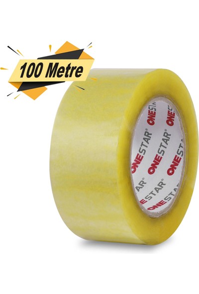 BADEM10 Onestar Koli Bandı 45 mm x 100 mt Şeffaf Güçlü Yapışkanlı Kopmayan Bant BADEM10 Onestar Koli Bandı 45 mm x 100 mt Şeffaf Güçlü Yapışkanlı Kopmayan Bant