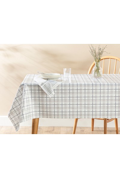 English Home Mini Heart Pvc Masa Örtüsü 200X140 cm Gri