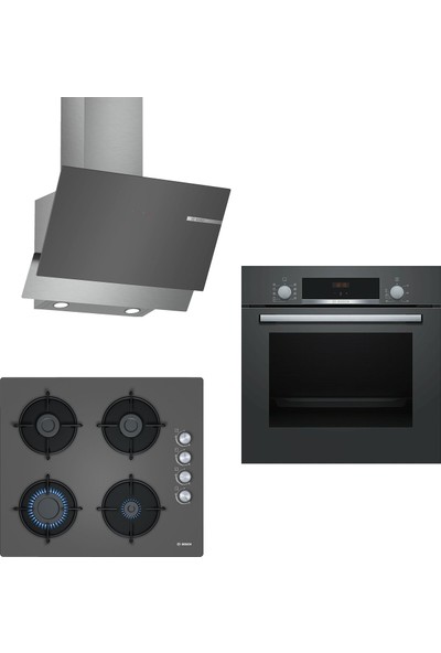 Bosch (HBF514BH0T - POP6C9O10O - DWK65AD70R) Gri Ankastre Set 164 Bosch (HBF514BH0T - POP6C9O10O - DWK65AD70R) Gri Ankastre Set 164