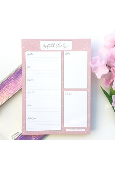 Petunya A5 Pink Star Haftalık Planlayıcı 15 x 21 cm Petunya A5 Pink Star Haftalık Planlayıcı 15 x 21 cm