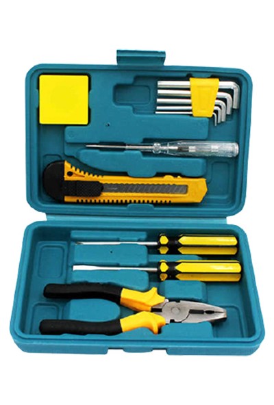 Polhammobile - Taşınabilir Kutulu 12 Parça Tamir Seti Tornovida Seti Alyan Takımı Pense Falçata Takımı