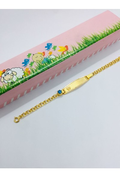 Çelikoğlu Kuyumculuk 8 Ayar Altın Kız Bebek Çocuk Künyesi Bilekliği 1,31 gr