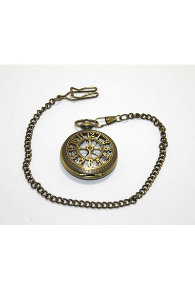 Trend Dünyası Zincirli Askılı Rakamlı Antik Köstekli Saat Trend Dünyası Zincirli Askılı Rakamlı Antik Köstekli Saat