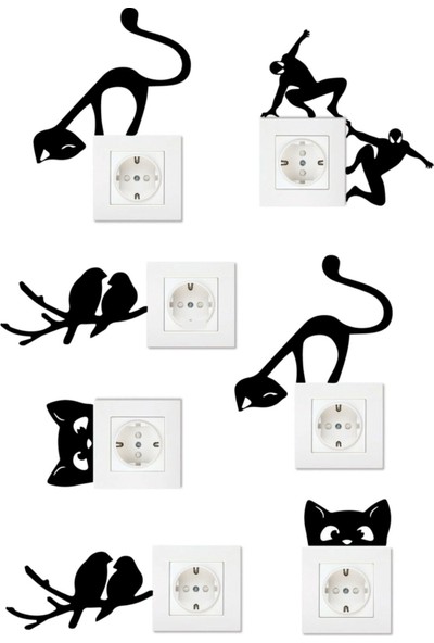 Dekolive Sevimli Priz Süsleri (8 Adet) Sticker