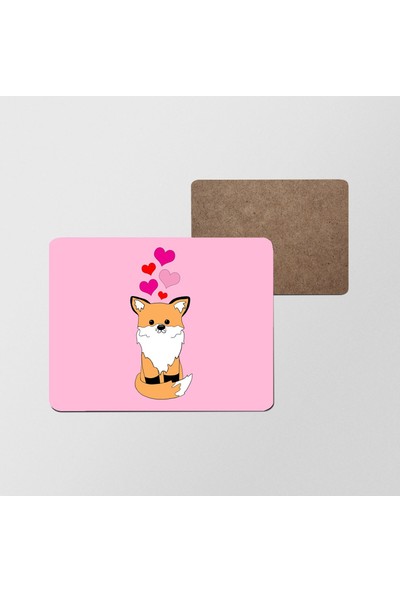 Fizello Fox With Hearts Mdf Tablo
