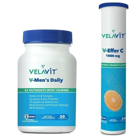 Velavit V-Men's Daily 30 Tablet+Velavit C 1000 Mg 20 Fiyatı