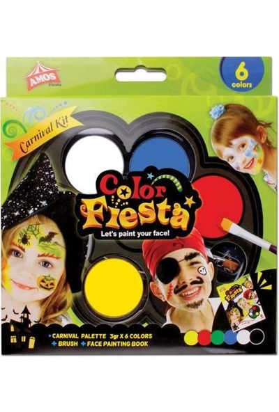 Amos Color Ana Renkler Fiesta Yüz Boyası 6'lı Amos Color Ana Renkler Fiesta Yüz Boyası 6'lı