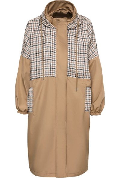 Quzu Garnili Oversize Trençkot Bej