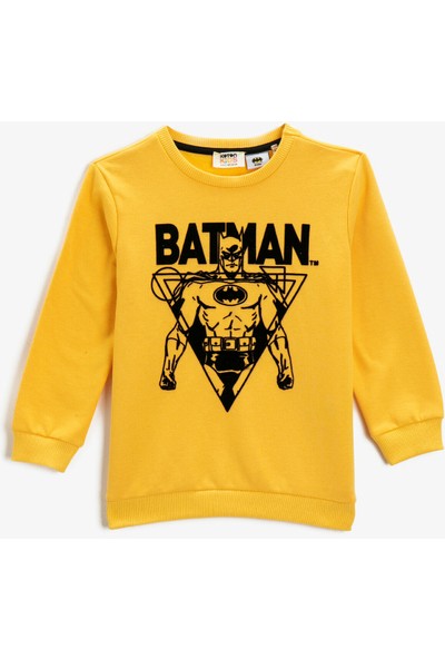 Koton Batman Lisanslı Baskılı Bisiklet Yaka Sweatshirt