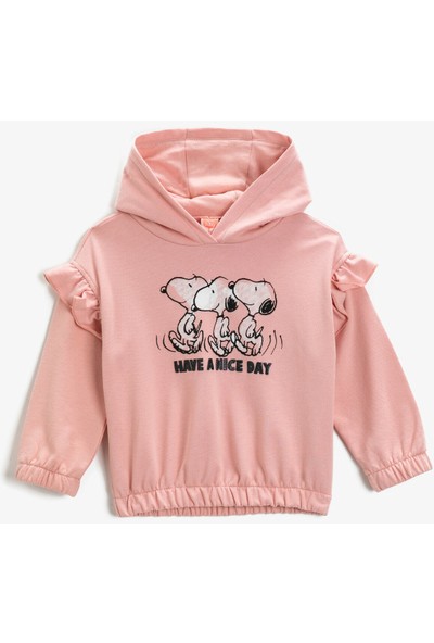 Koton Snoopy Lisanslı Kapüşonlu Sweatshirt Pamuklu Koton Snoopy Lisanslı Kapüşonlu Sweatshirt Pamuklu