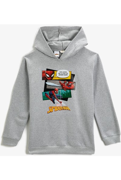 Koton Spiderman Baskılı Kapüşonlu Sweatshirt Lisanslı