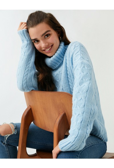 Koton Balikçi Yaka Uzun Kollu Örgü Kazak