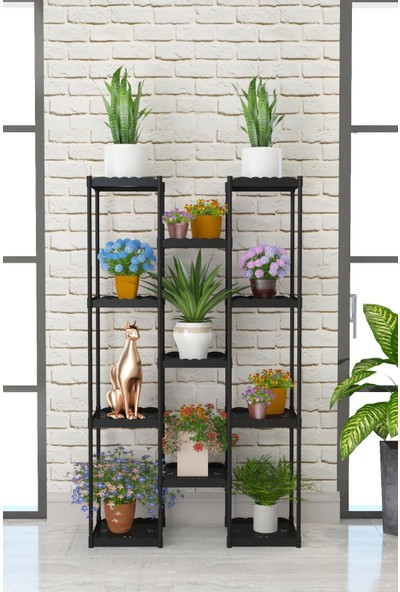 Moniev Işıl 11 Raflı Plastik Dekoratif Çiçeklik Saksı Standı 434_K_S