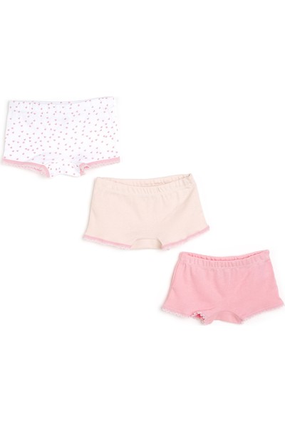 Hello Baby Basic Kız Bebek Ribanalı 3'lü Boxer