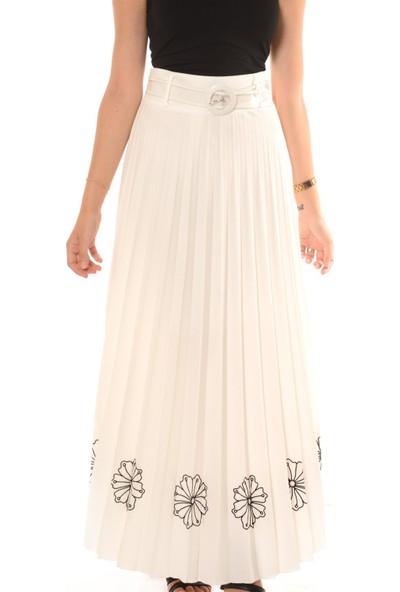 Ali Akkaya Pileli Eteği Çiçek Nakışlı ETEK-3574 Ali Akkaya Pileli Eteği Çiçek Nakışlı ETEK-3574