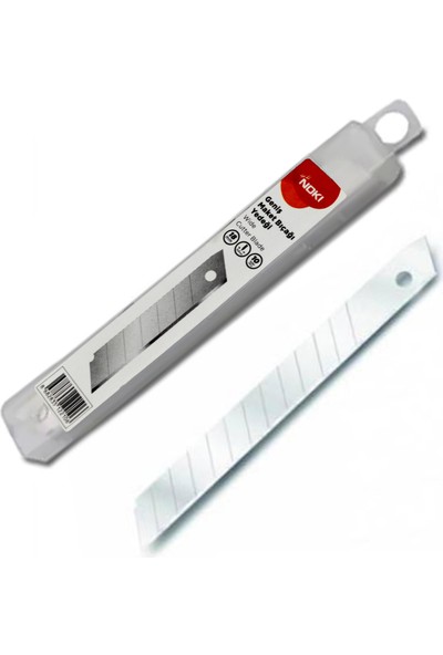 Noki BR-735 Maket Bıçağı Yedeği Dar 9 mm 10'lu