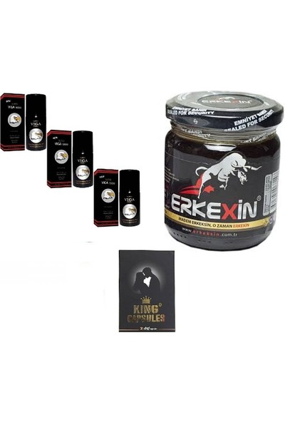 Erkexin Epimedyumlu Macun 240gr + Viga 50bın Sprey 3 Ad + King 2 Li Perfonmans Bitkisel Kapsül Erkexin Epimedyumlu Macun 240gr + Viga 50bın Sprey 3 Ad + King 2 Li Perfonmans Bitkisel Kapsül