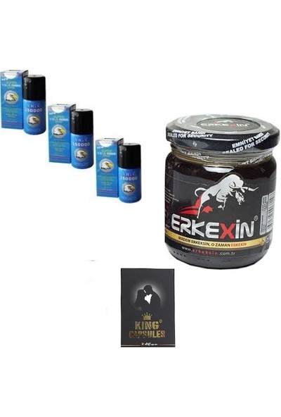 Erkexin Epimedyumlu Macun 240gr + Viga 150000 Sprey 3 Ad + King 2 Li Perfonmans Bitkisel Kapsül Erkexin Epimedyumlu Macun 240gr + Viga 150000 Sprey 3 Ad + King 2 Li Perfonmans Bitkisel Kapsül