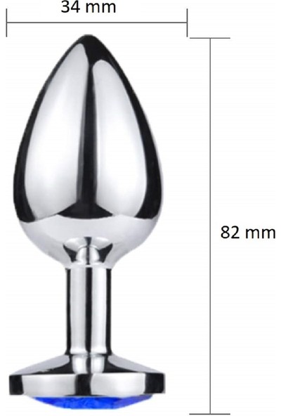 Lilitu Shop Mücevher Taşlı Paslanmaz Küçük Çelik Anal Tıkaç (Plug)