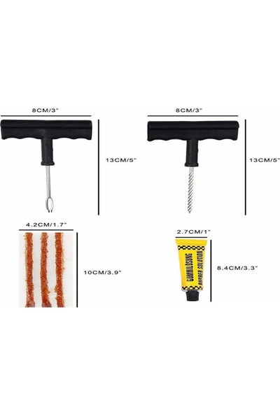 Acr Motorsiklet Otomobil Bisiklet Lastik Tamir Kiti Seti 7 Parça