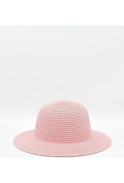 Külah Kız Çocuk Pudra Hasır Şapka Külah Kız Çocuk Pudra Hasır Şapka