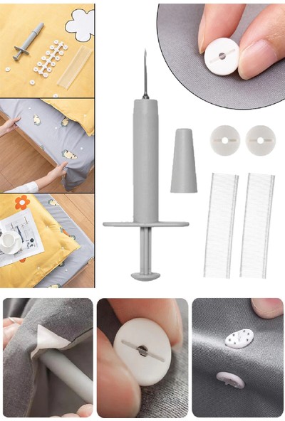 Biterse Yorgan Kılıfı ve Çarşaf Tutucu Sabitleyici Düğme Seti