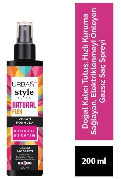 URBAN Care Style Guide Natural Flex Gazsız Saç Spreyi-Doğal ve Kalıcı Tutuş-Vegan-200ML URBAN Care Style Guide Natural Flex Gazsız Saç Spreyi-Doğal ve Kalıcı Tutuş-Vegan-200ML