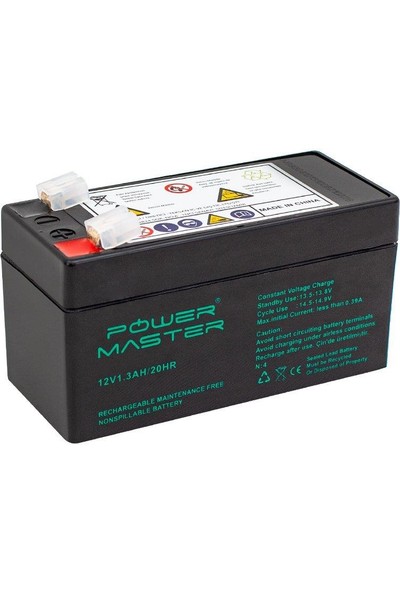 Powermaster 12VOLT 1.3AMPER Akü 97X43X52MM Powermaster 12VOLT 1.3AMPER Akü 97X43X52MM