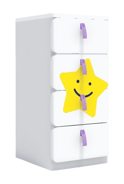 Woody Life 4 Çekmeceli Çocuk Dolap Gülen Yüz Uzay Temalı Woody Life 4 Çekmeceli Çocuk Dolap Gülen Yüz Uzay Temalı