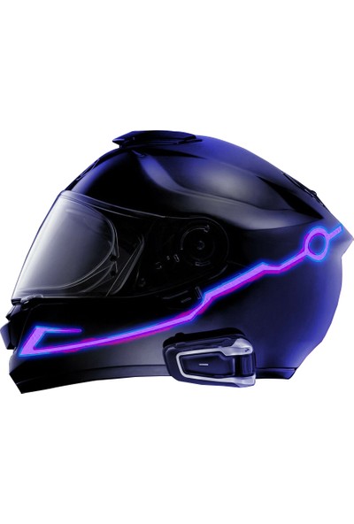Motospartan Motosiklet Kask Süsü 6 LED Mor Işık Gece Görüşü Için Motospartan Motosiklet Kask Süsü 6 LED Mor Işık Gece Görüşü Için