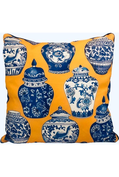 MiaKuba Küp Desenli 40X40 Hardal Kırlent