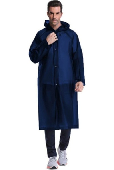 Dream Plus Unisex Lacivert Eva Kumaş Su Rüzgar Geçirmez Yağmurluk