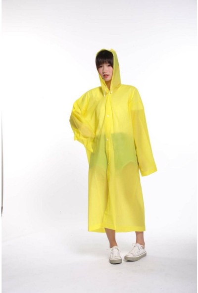 Dream Plus Unisex Sarı Eva Kumaş Su Rüzgar Geçirmez Yağmurluk