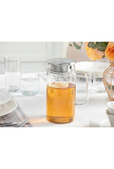 English Home Creole Cam Paslanmaz Çelik Sürahi 840 ml Şeffaf