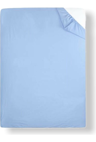 Bebek Özel Pamuklu Bebek ve Çocuk Lastikli Çarşaf Düz Mavi 70X120